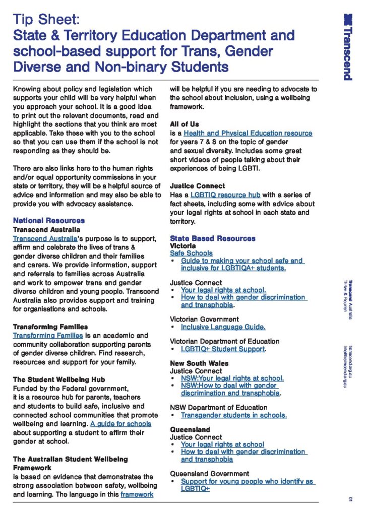 Schools and Educators - Transcend Australia