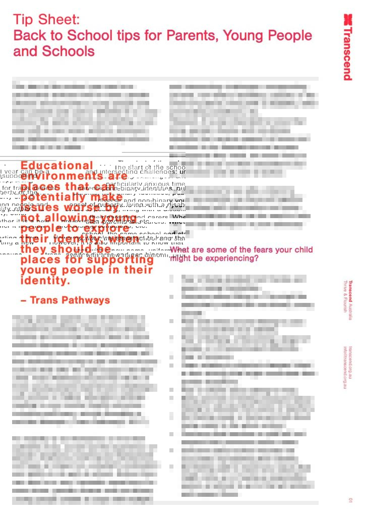 Families, Parents & Carers - Transcend Australia